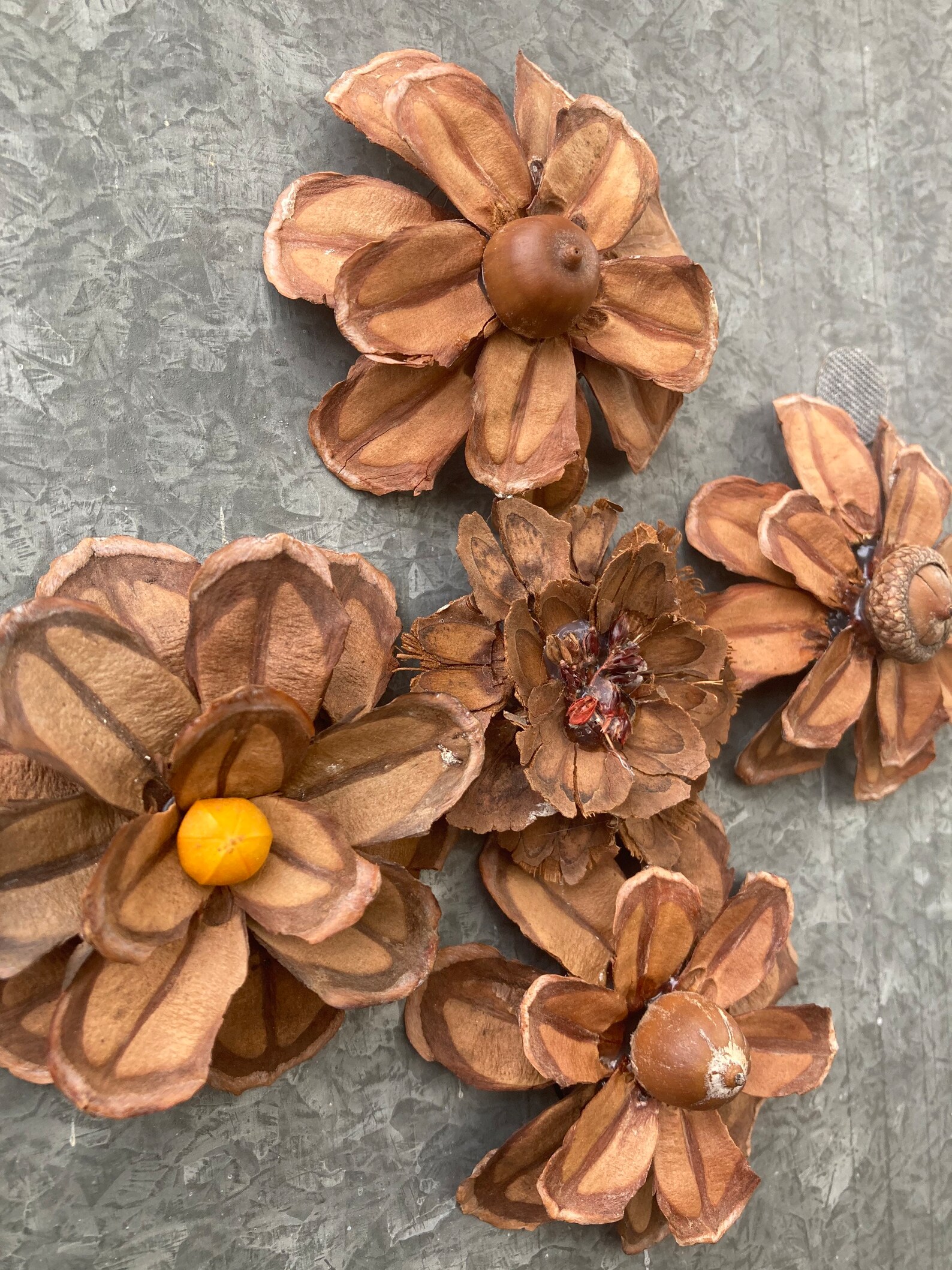 Pine Cone and Acorn Flower Blossom Magnets for Decoration and Use. - Etsy