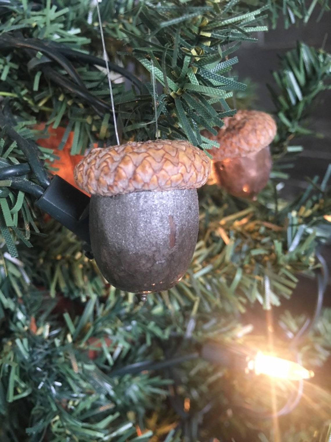 Metallic Painted Acorn Ornaments | Etsy