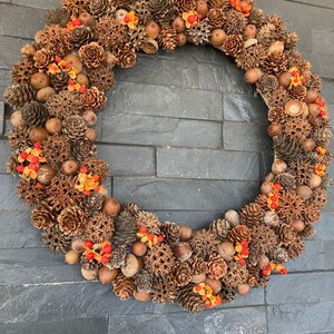 Natural Fall Wreath: Acorn, Pine Cone & Bittersweet - Etsy