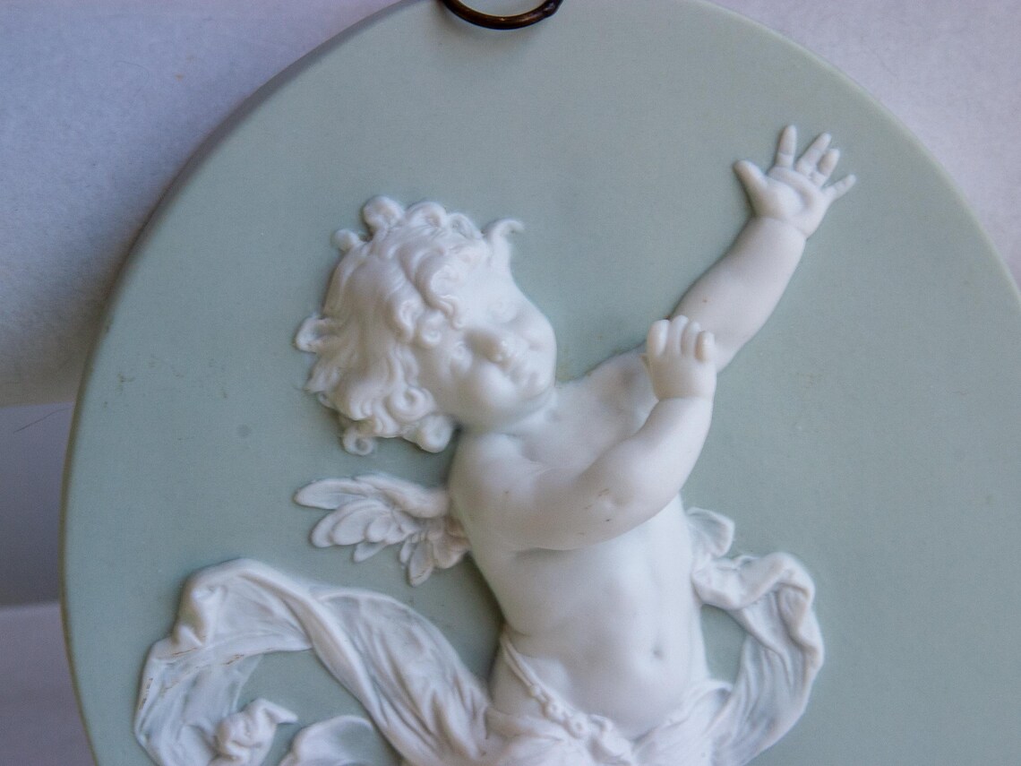 Volkstedt Germany Jasperware Cherub Wall Plaque - Etsy