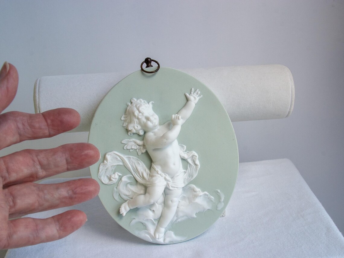 Volkstedt Germany Jasperware Cherub Wall Plaque - Etsy