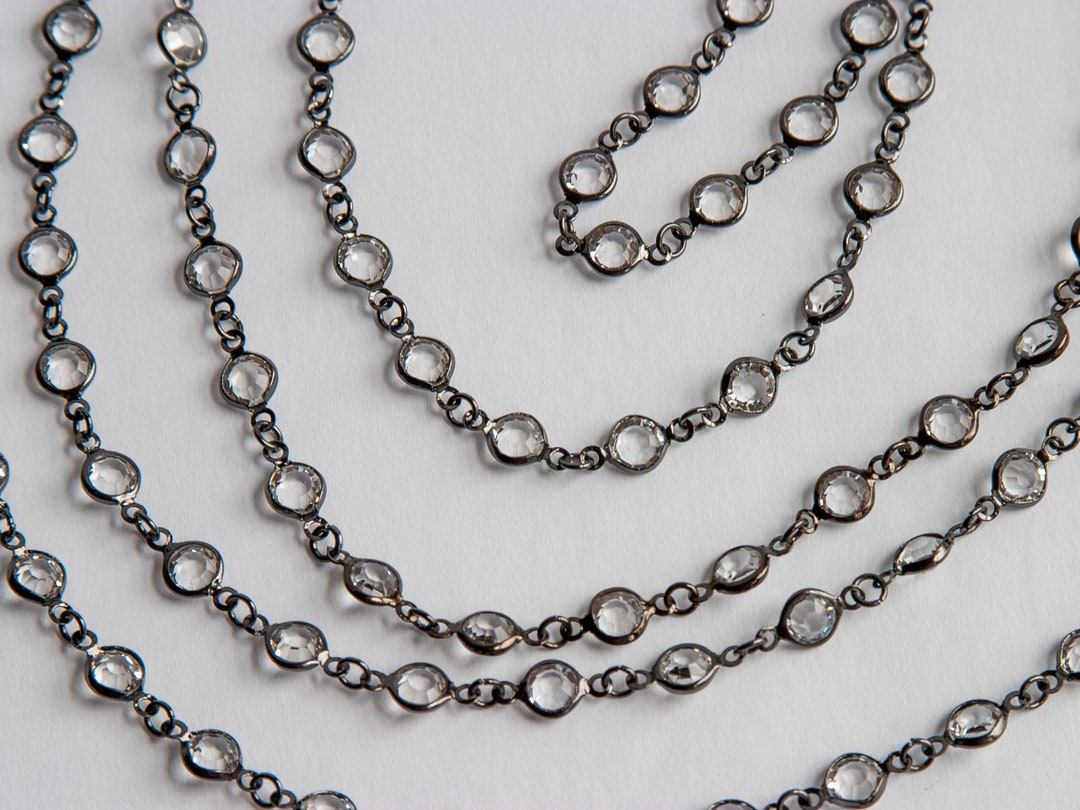 VINTAGE Deco Style 62" FLAPPER Clear CRYSTAL Necklace - 1960s-70s - Etsy