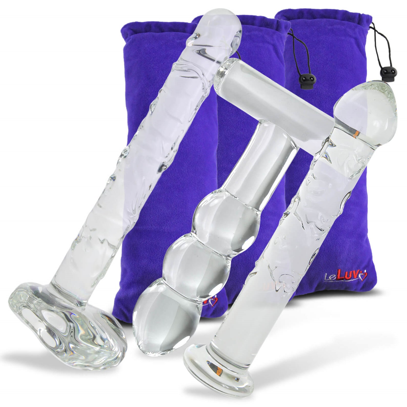 Bundle 3 Items: Ice Collection Glass Dildo & Butt Plug Gift | Etsy