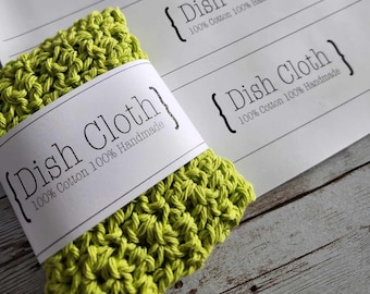 Printable Dishcloth Wrap Label, Custom Belly Band, Washcloth Wrap ...