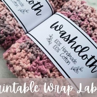 PRINTABLE Washcloth Wrap Labels | Crochet Knit Washcloth Tags | PDF ...