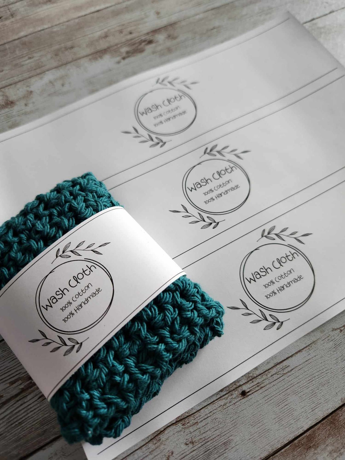 Printable Washcloth Wrap Label, PDF - Etsy