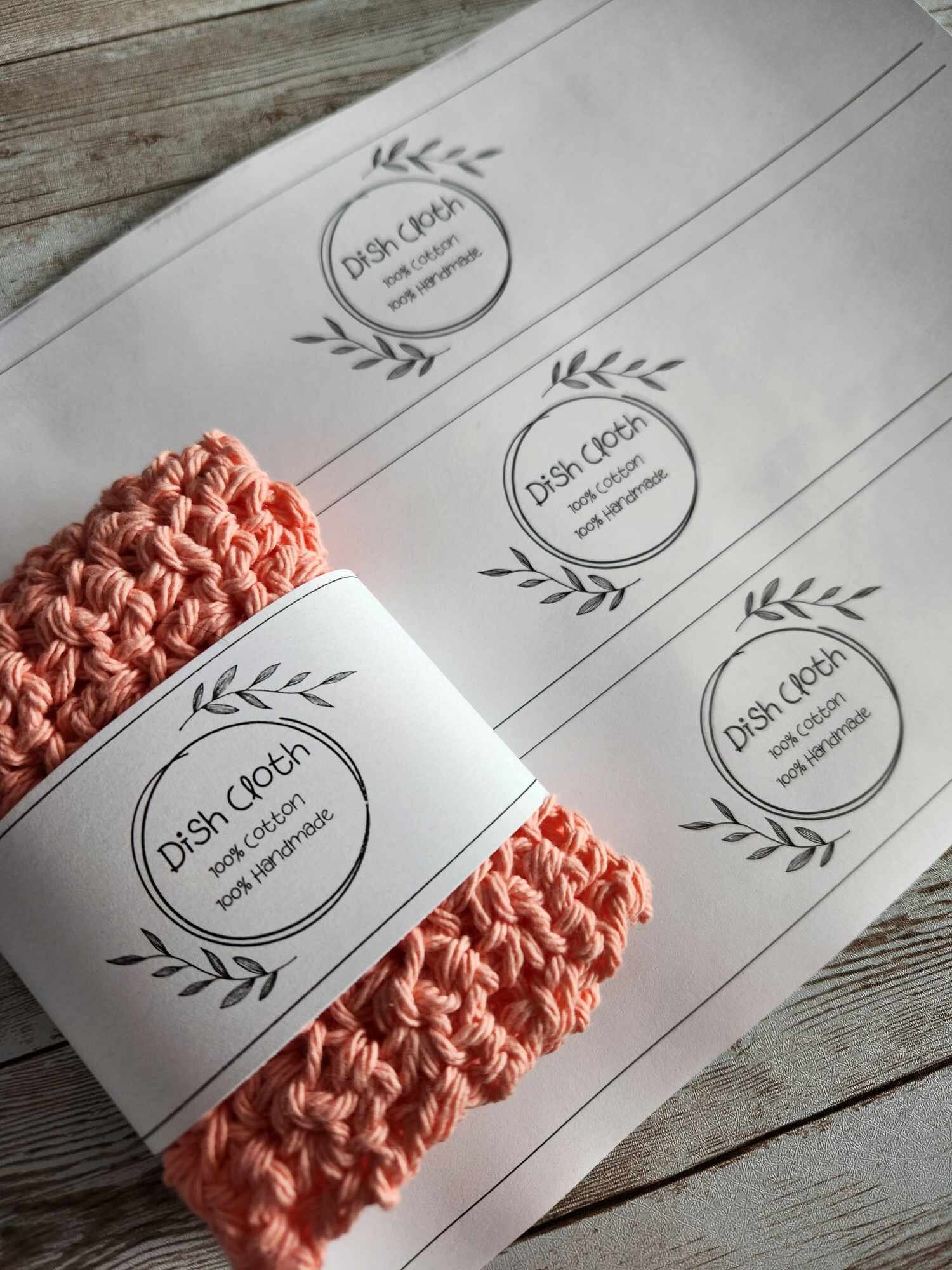 Printable Dishcloth Wrap Label, PDF - Etsy