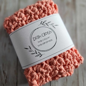 Printable Dishcloth Wrap Label, PDF - Etsy