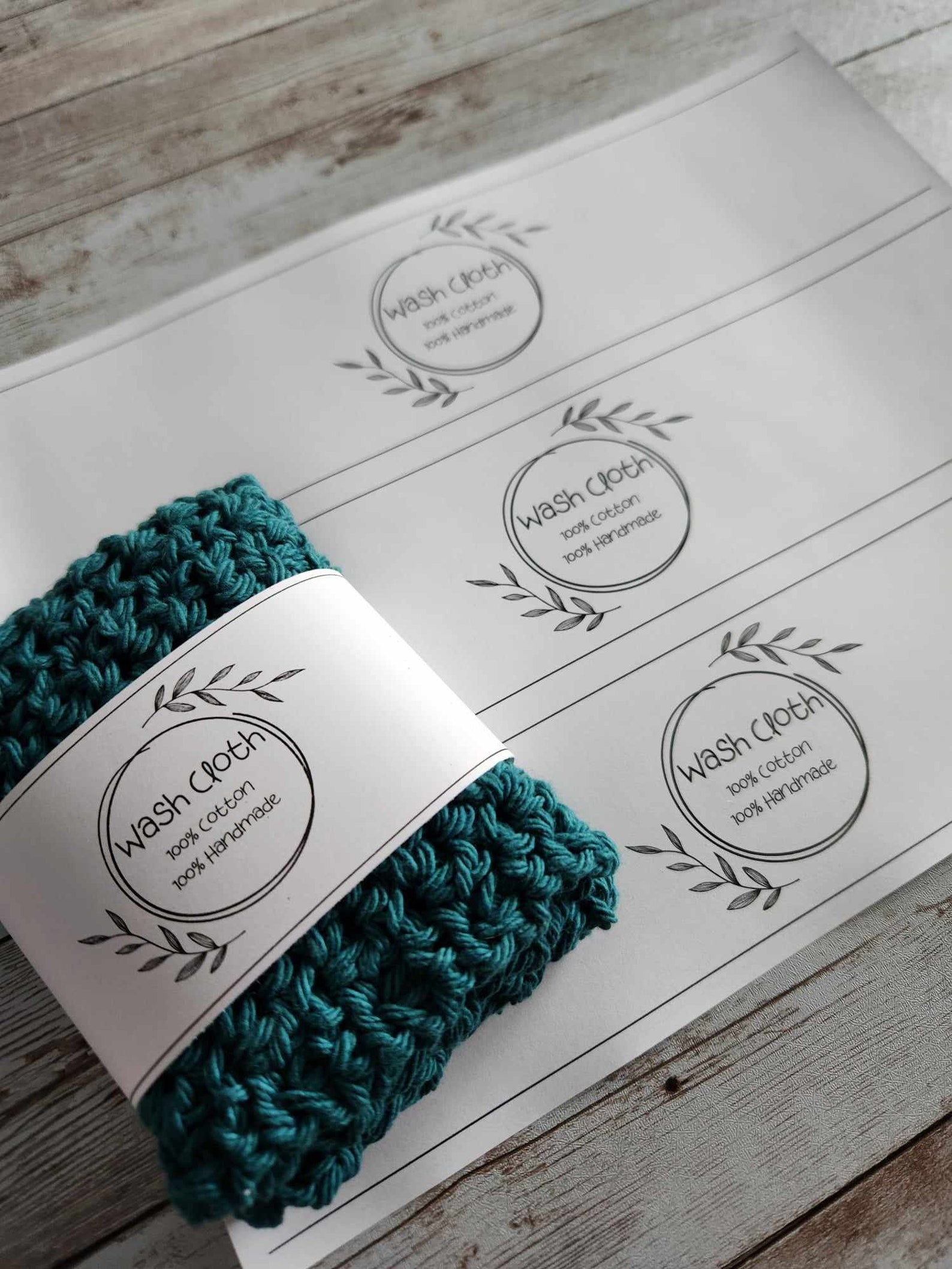 Printable Washcloth Wrap Label, PDF - Etsy