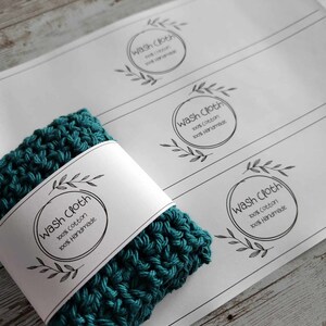 Printable Washcloth Wrap Label, PDF - Etsy