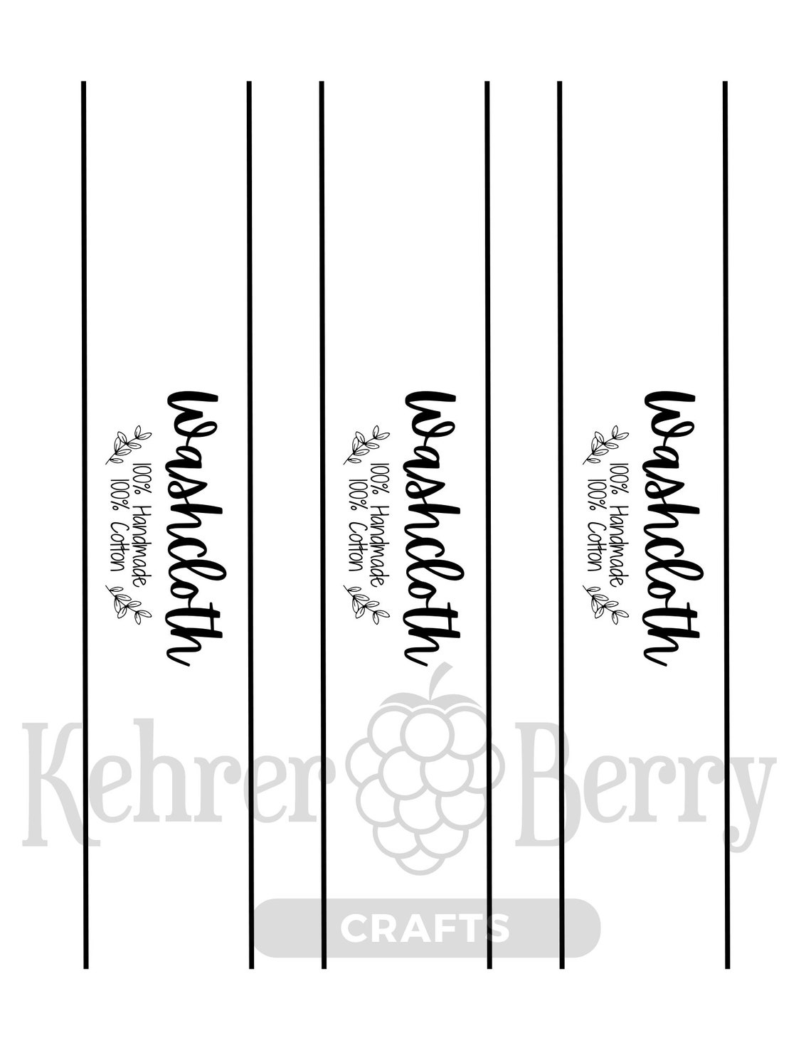 Printable Washcloth Wrap Label, PDF - Etsy