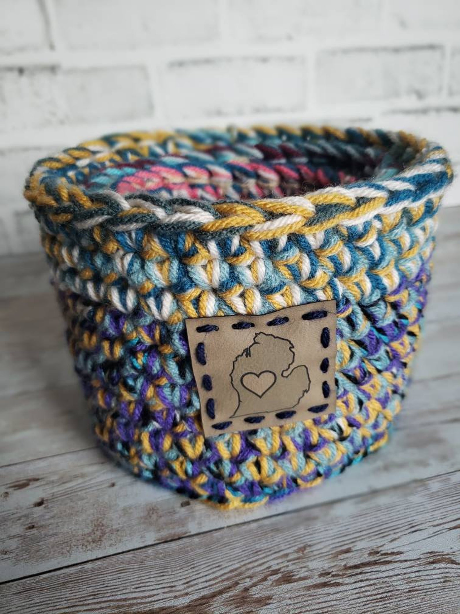 Scrappy Yarn Basket Crochet Pattern Only. 3 Sizes Included - Etsy