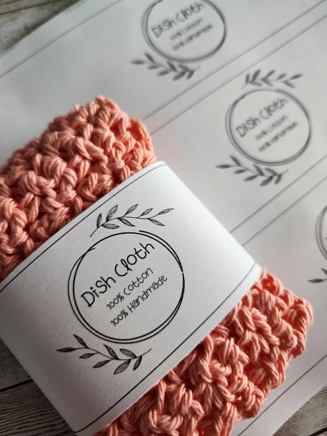 Printable Dishcloth Wrap Label, PDF - Etsy