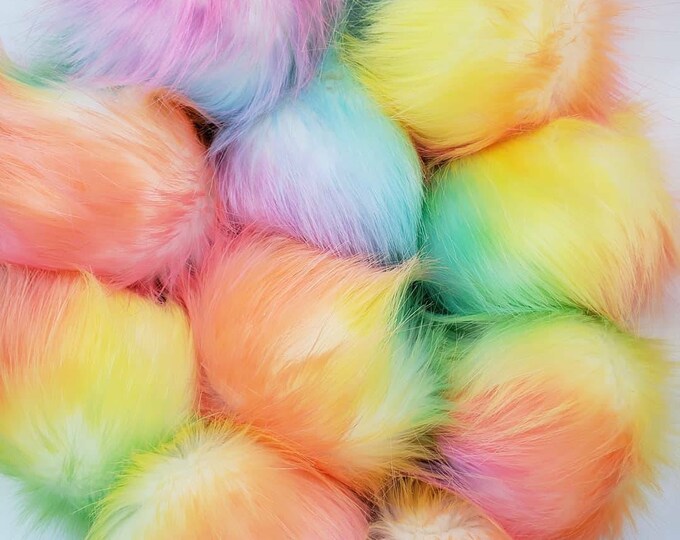 5 Inch Rainbow Pom Poms - Etsy