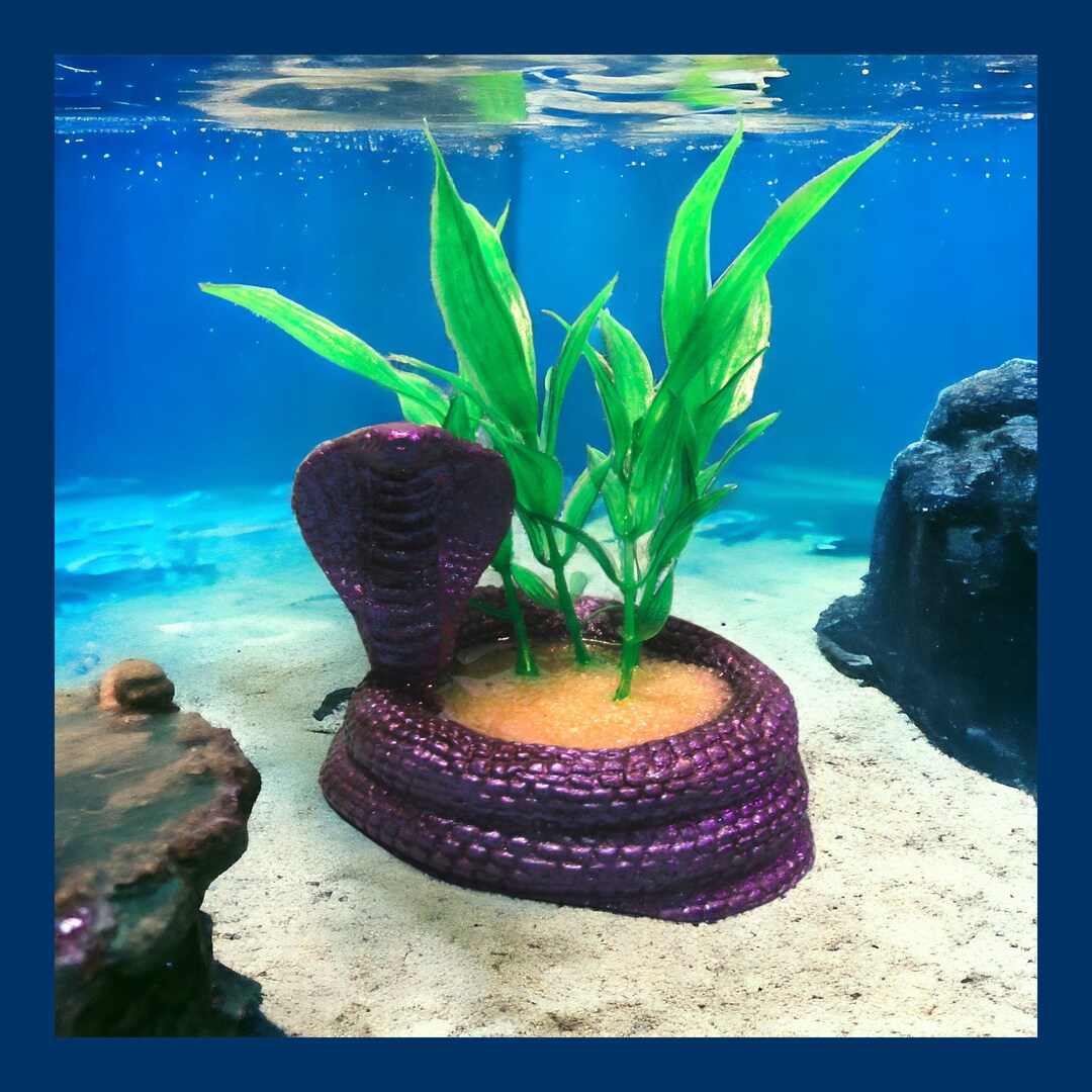 Cobra Snake Aquarium Decoration. Blue-purple With Colorful Artificial ...