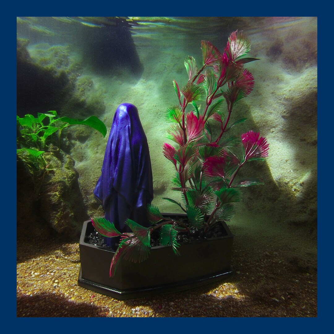 Gothic Mourner Coffin Aquarium Decoration. Blue and Black With ...