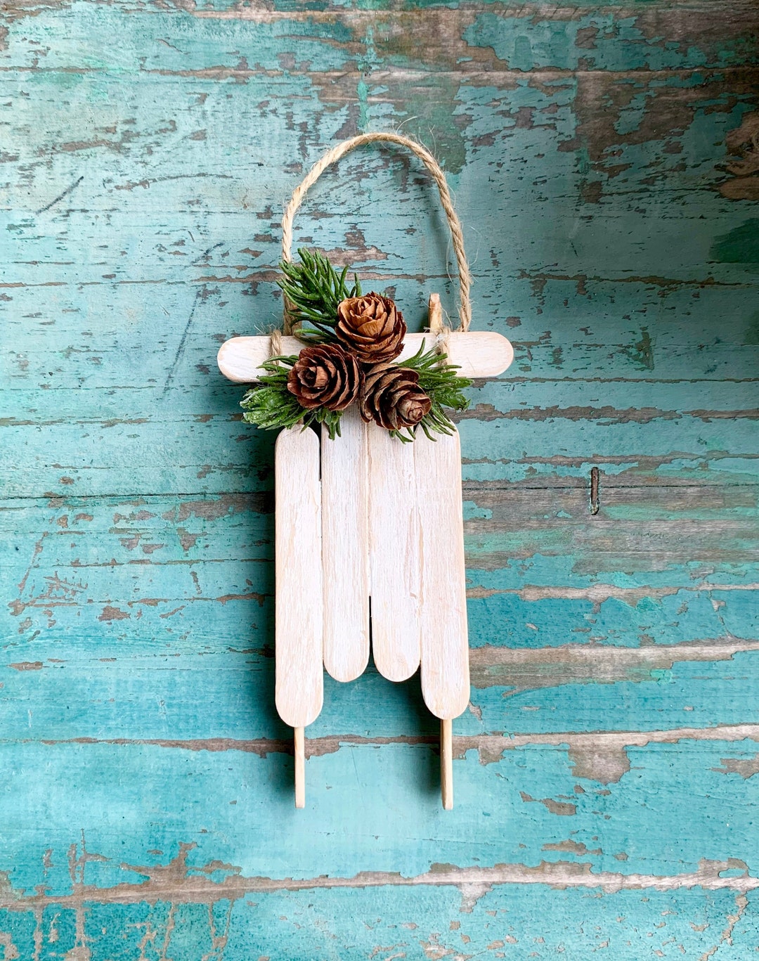 Sled Popsicle Stick Christmas Ornament, Popsicle Stick Christmas ...