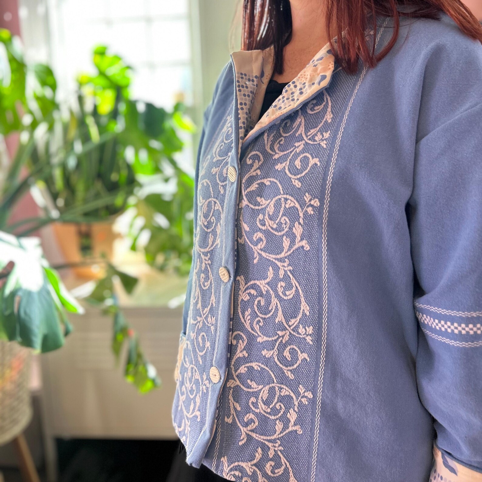 The Annie Jacket : Blue Floral (M) - Etsy
