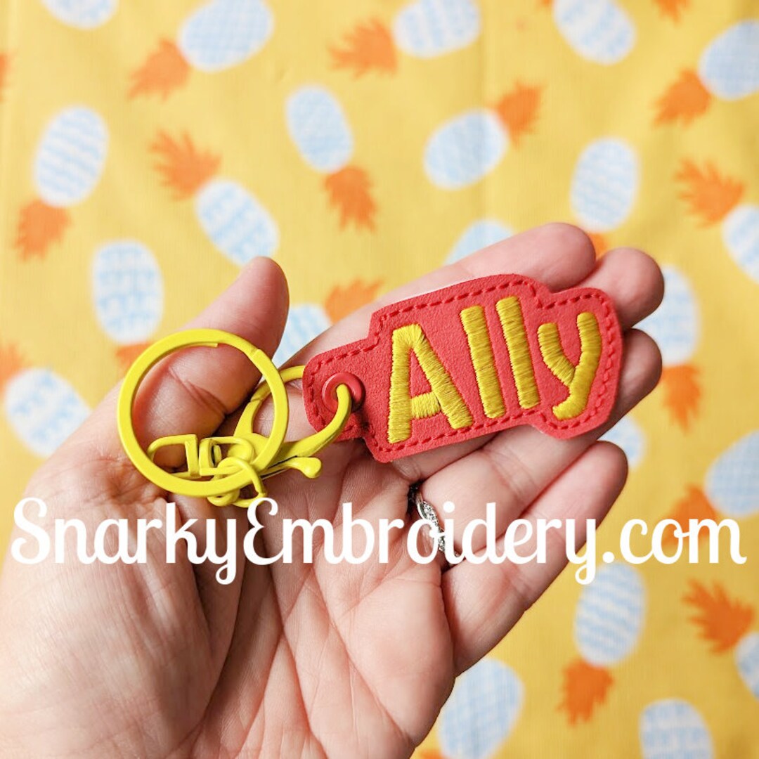 DIGITAL FILE Ally Snap Tab & Eyelet Embroidery Design for Key Fob - Etsy