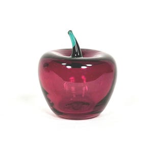 Blenko Red Apple With Emerald Stem, Signed - Etsy