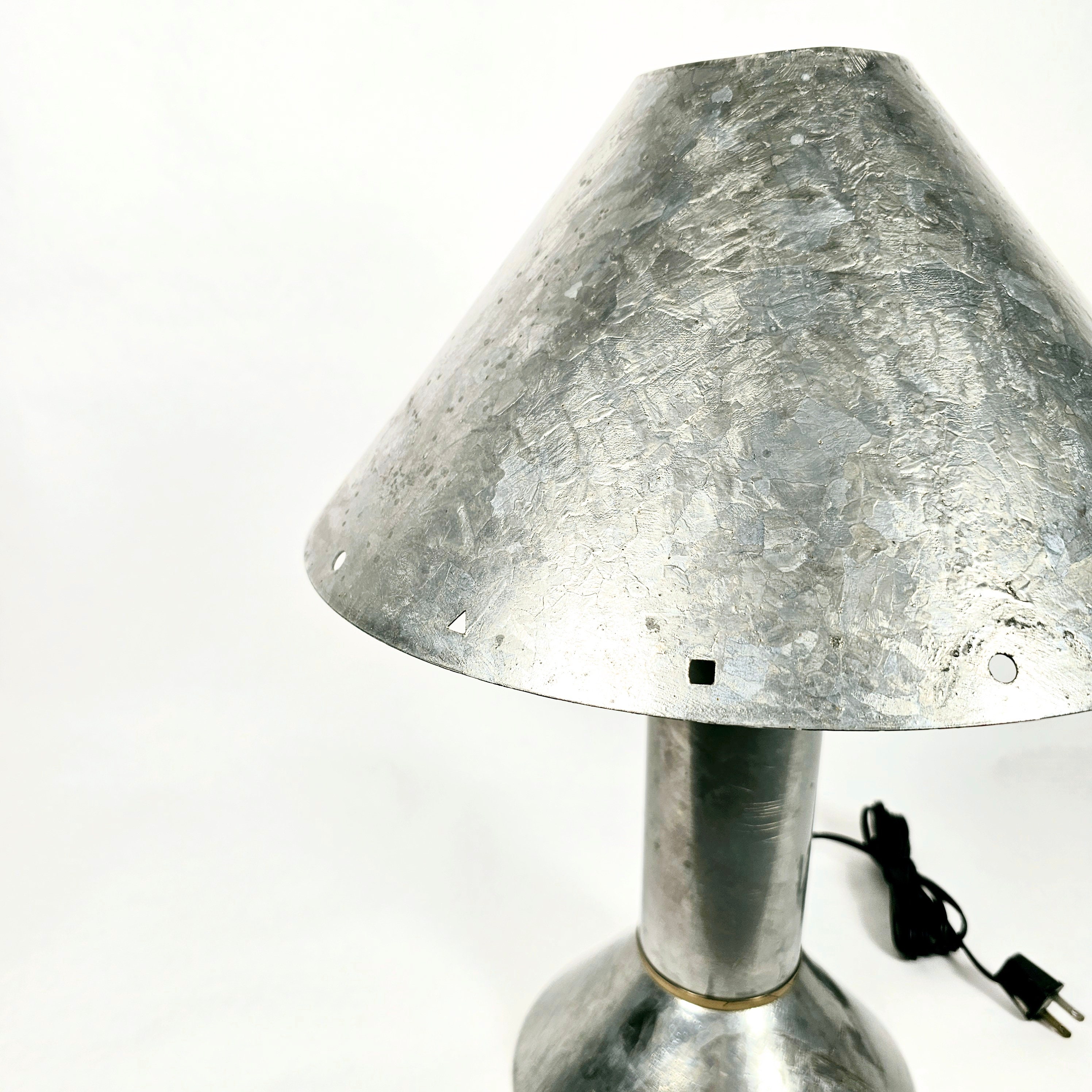 Postmodern Ron Rezek Zinc Table Lamp - Etsy