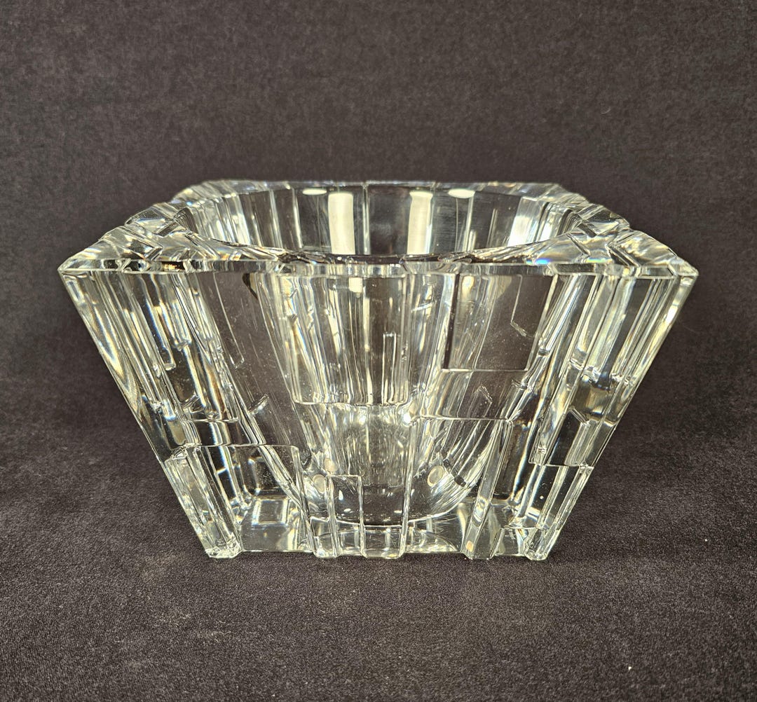 Mid Century Orrefors Square Crystal Bowl - Etsy