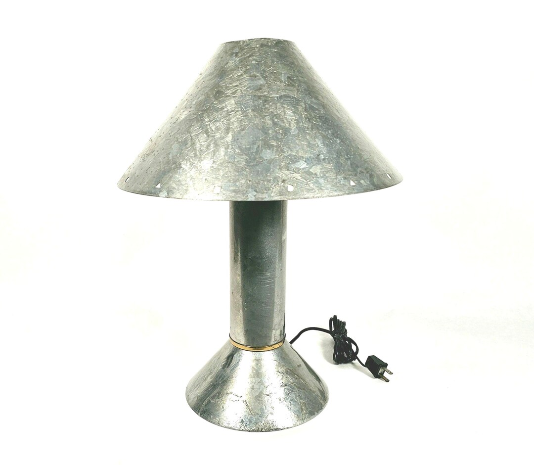Postmodern Ron Rezek Zinc Table Lamp - Etsy