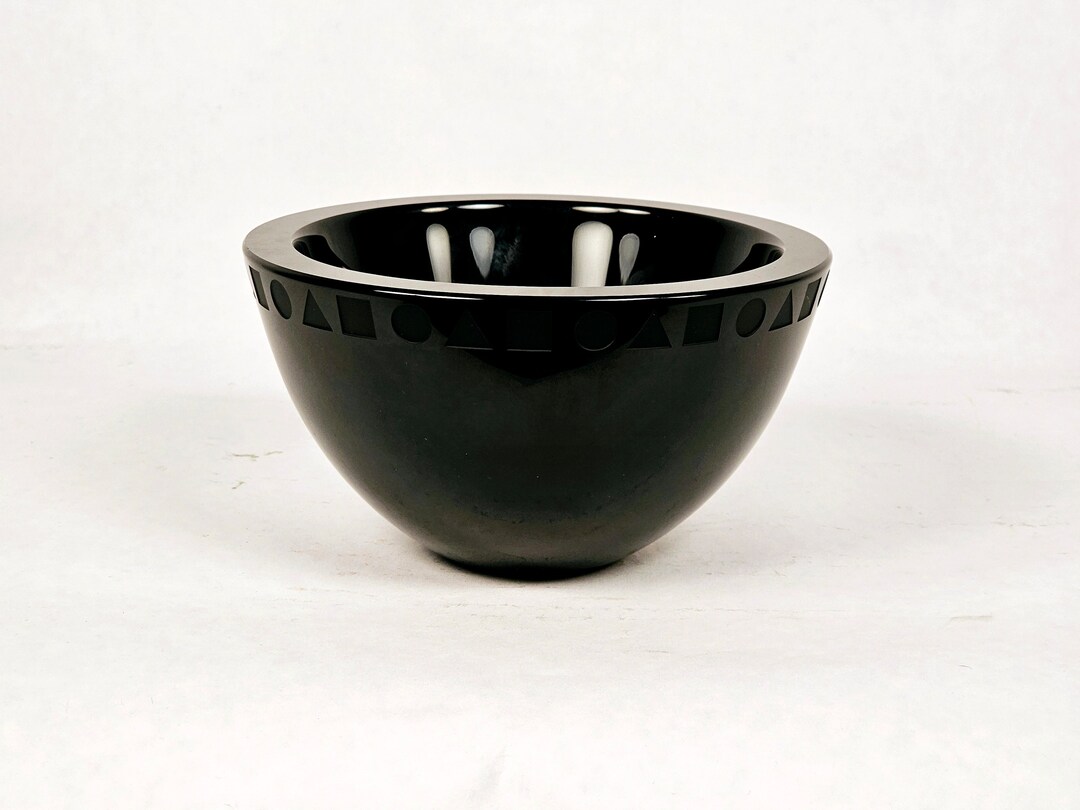 Mid Century Modern Ward Bennett Black Crystal Sasaki Bowl - Etsy