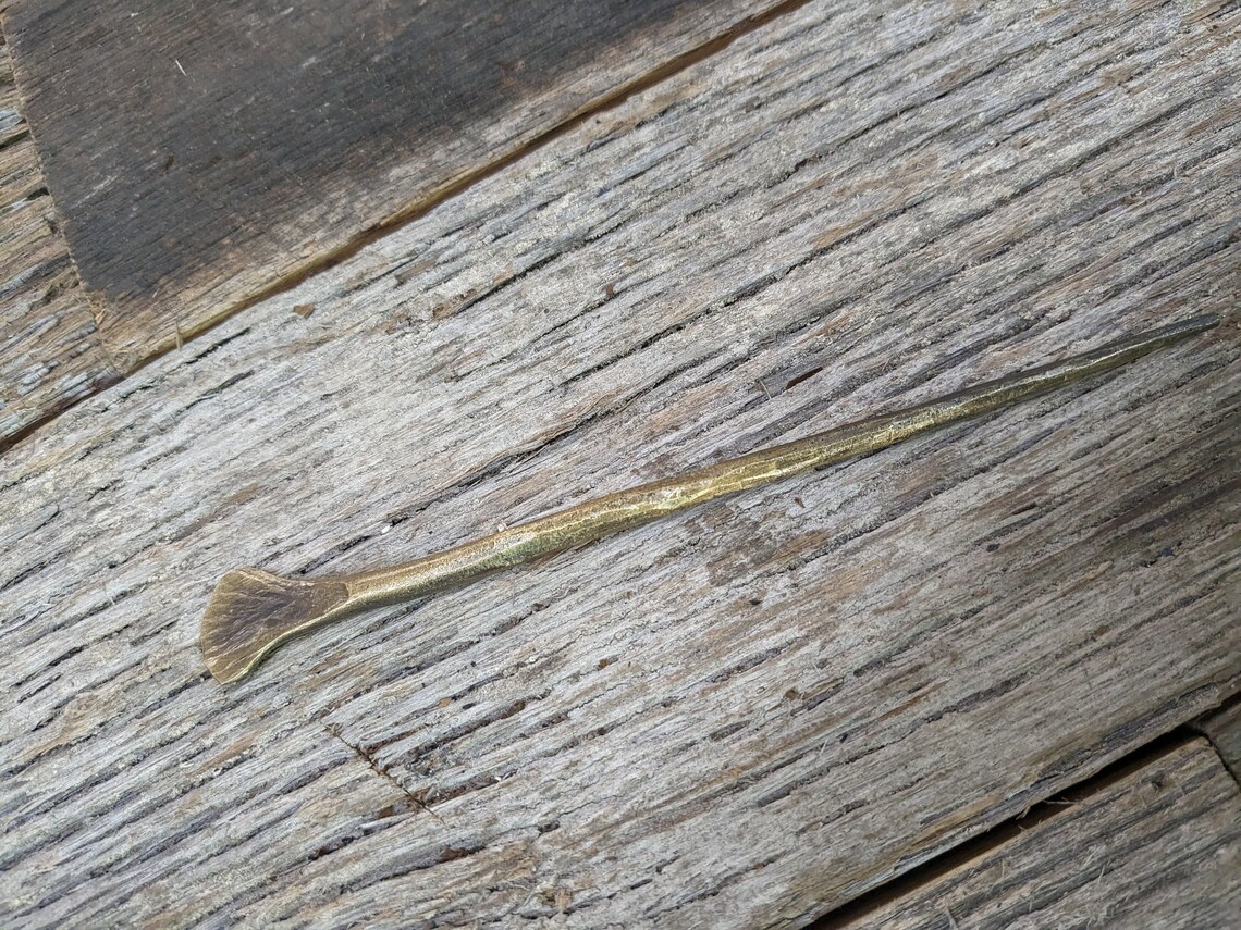 Forged Fishtail Hair Stick, Hair Pin Brass Finish - Etsy