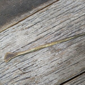 Forged Fishtail Hair Stick, Hair Pin Brass Finish - Etsy