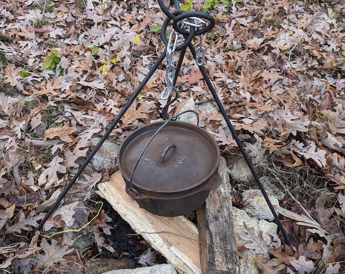 Small Campfire Cooking Tripod "cowboy Cooker" - Etsy