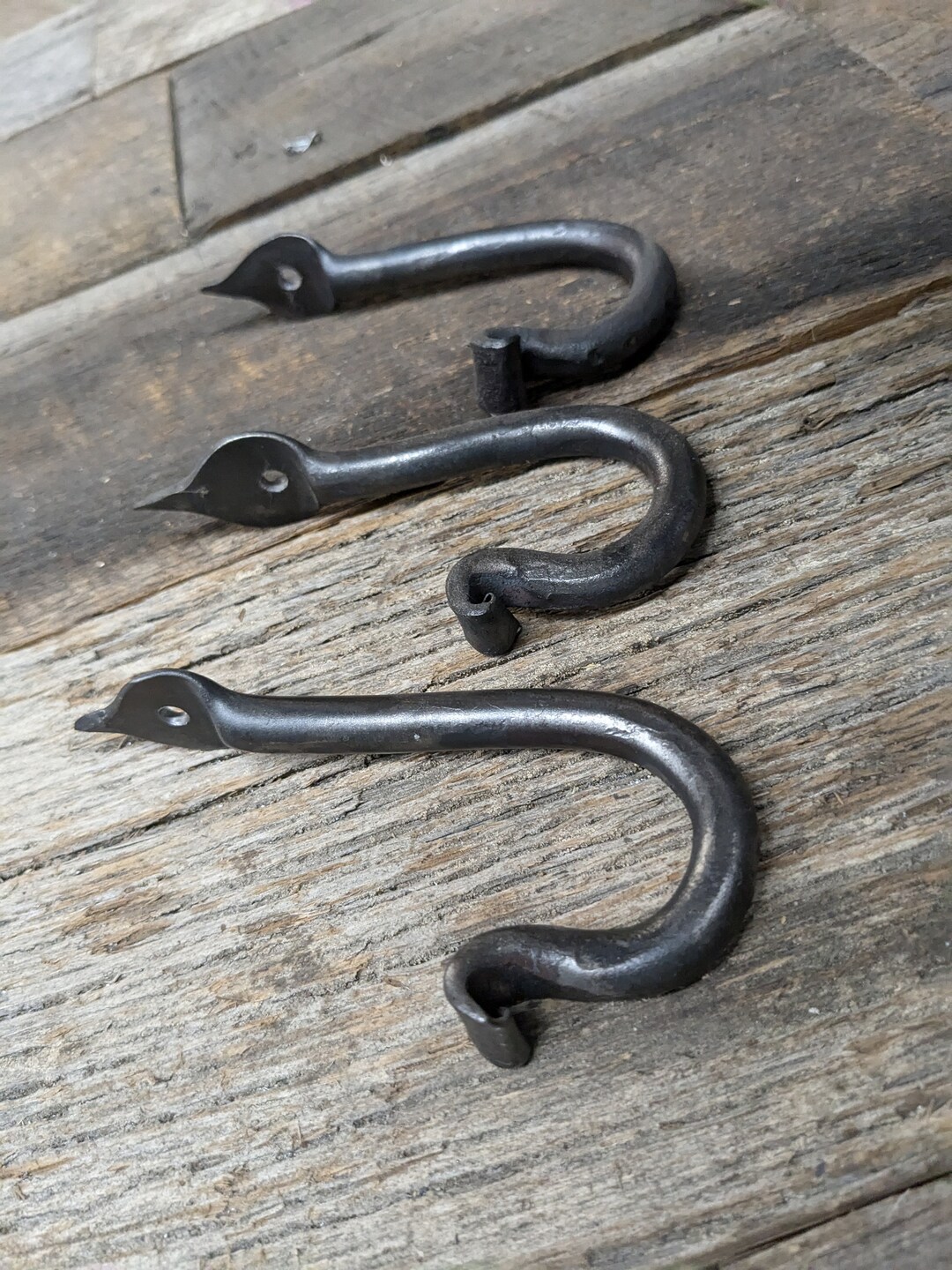 Large Wrought Iron Wall Hook Set of 3 - Etsy