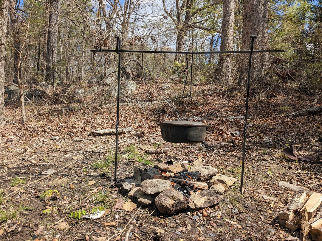Deluxe Campfire Cooking Pot Rack/tripod, Wrought Iron - Etsy