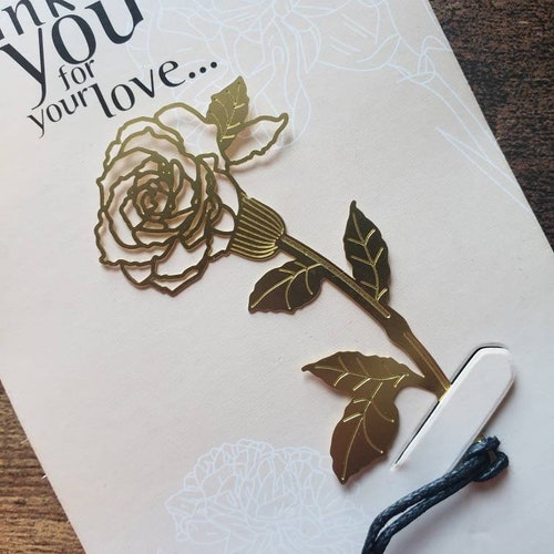 Rose Bookmark - Etsy