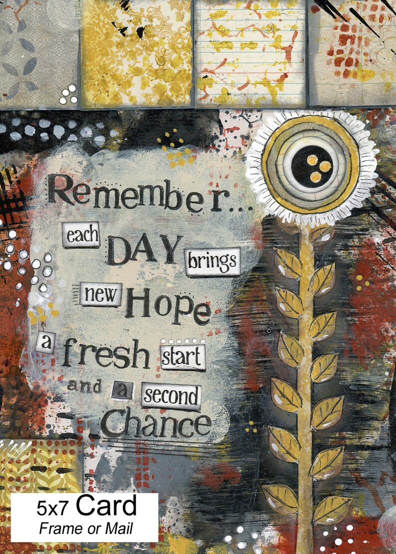 Encouragement Mixed Media Cards to Mail or Frame - Etsy