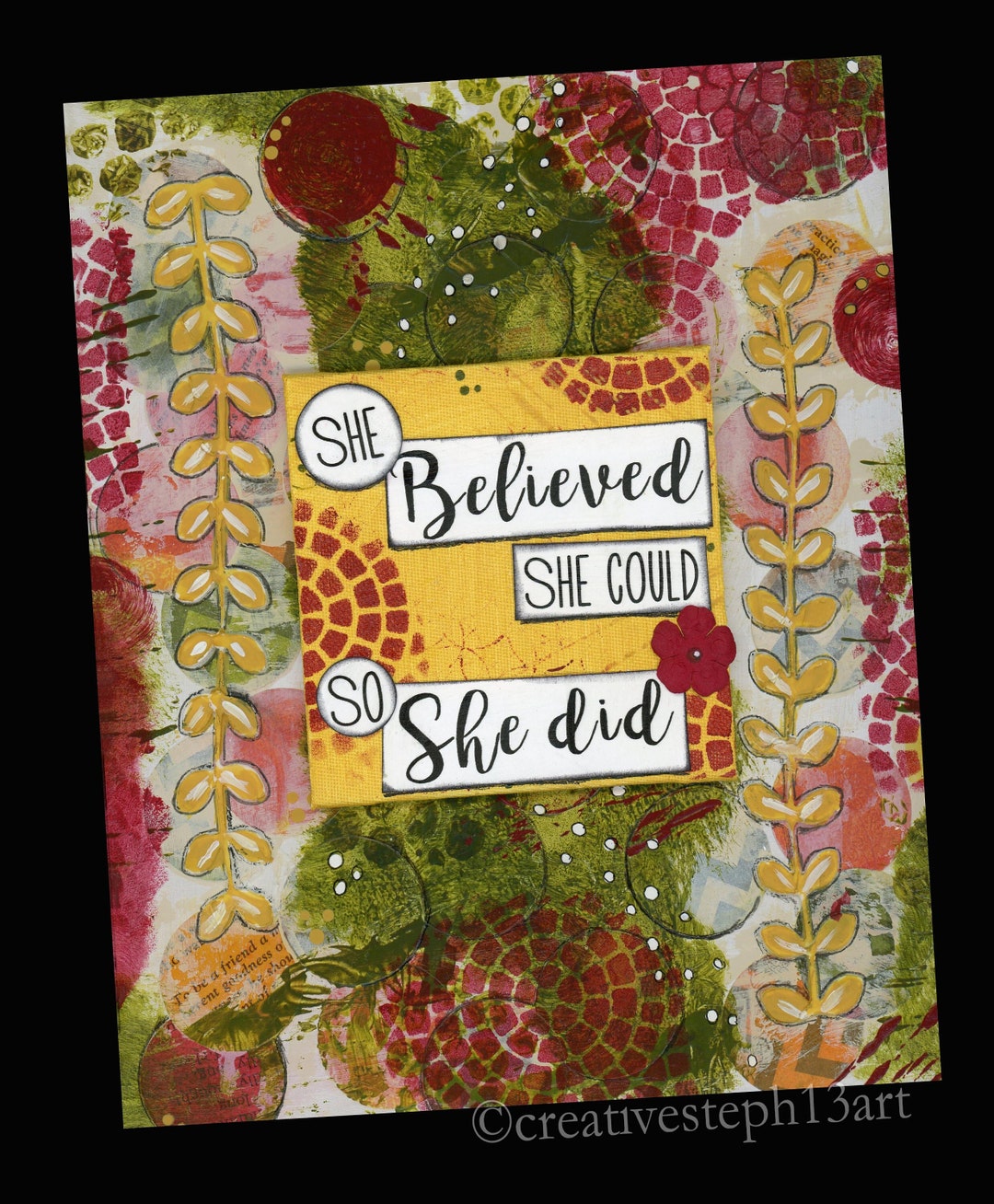 She Believed She Could so She Did Mixed Media Art, Strong Women ...