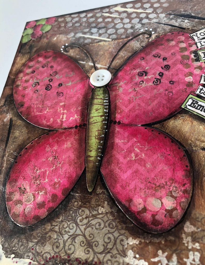 Inner Butterfly Mixed Media Art Inspirational Quote Teen - Etsy