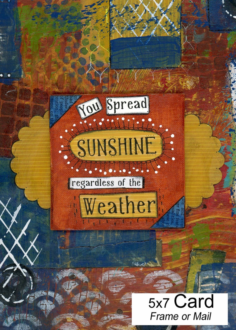 You Spread Sunshine Gift for Friend Friend Mixed Media Art | Etsy