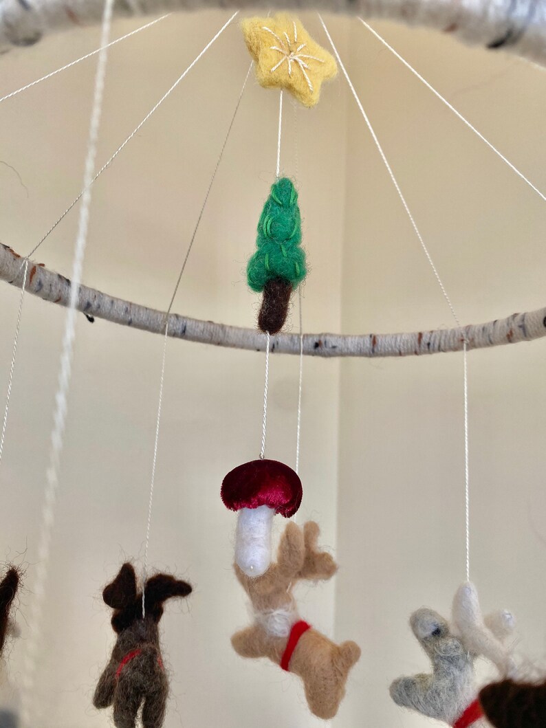 Eight Tiny Reindeer Mobile - Etsy