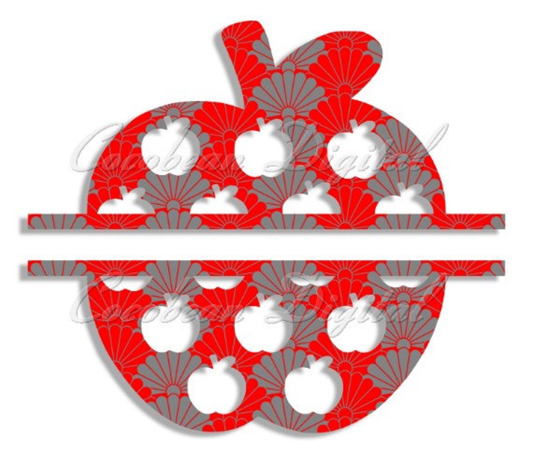 Split Apple,vinyl,decal svg,dxf Digital Cutting File-instant Download ...