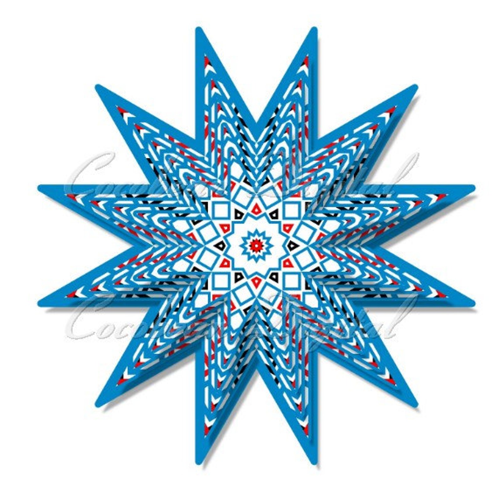 Squares Star-decoration-pdf-svg Cutting File-instant Download - Etsy