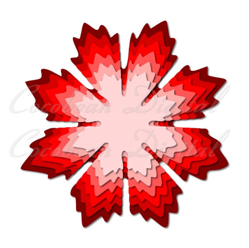 Jagged Flower 3D Layered Nested svg,dxf Digital Cutting File-instant Download - Etsy
