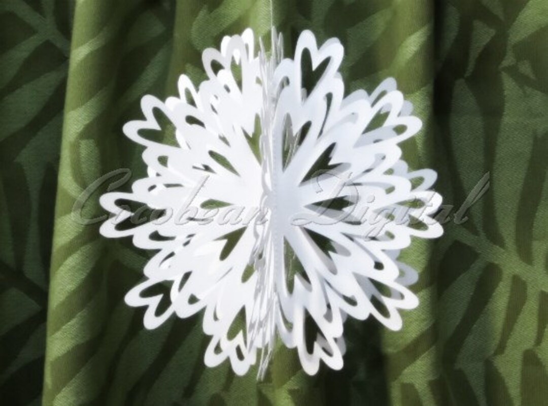 Holiday Winter Christmas Valentine Heart Paper 3D Snowflake Decoration ...