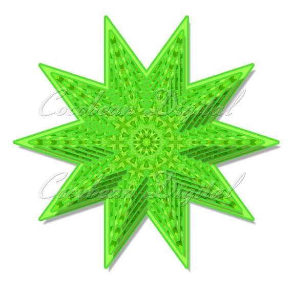 Green Star-decoration-pdf-svg Cutting File-instant Download - Etsy
