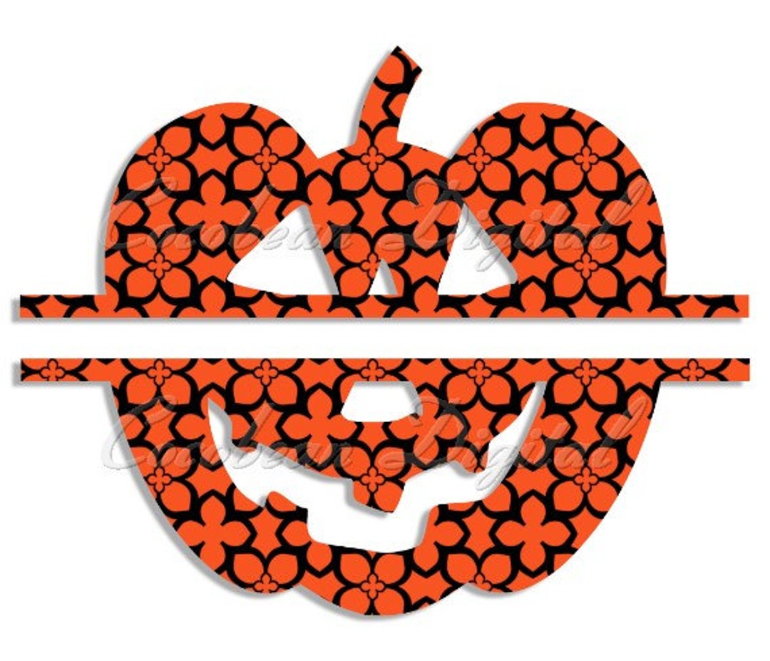 Split Pumpkin,halloween,vinyl,decal svg,dxf Digital Cutting File ...