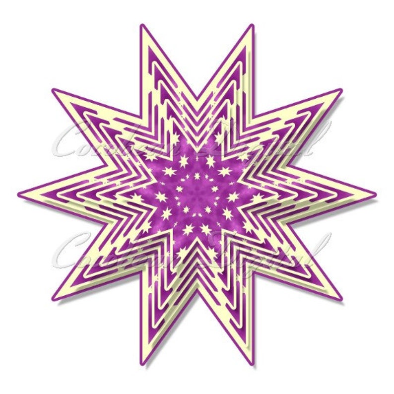 Magenta Star-decoration-pdf-svg Cutting File-instant Download - Etsy