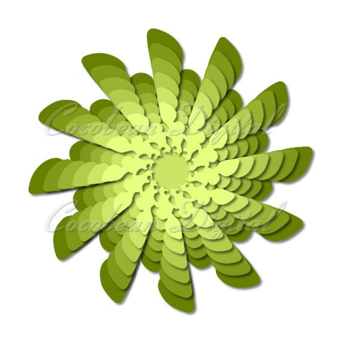 Fern Leaf Swirl 3D Layered Nested svgdxf Digital Cutting - Etsy