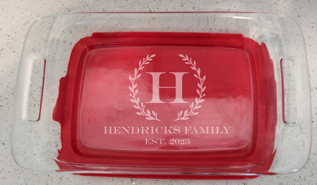 Personalized Pyrex Glass Bakeware Dish 9x13 Laser Engraved Wedding Gift ...