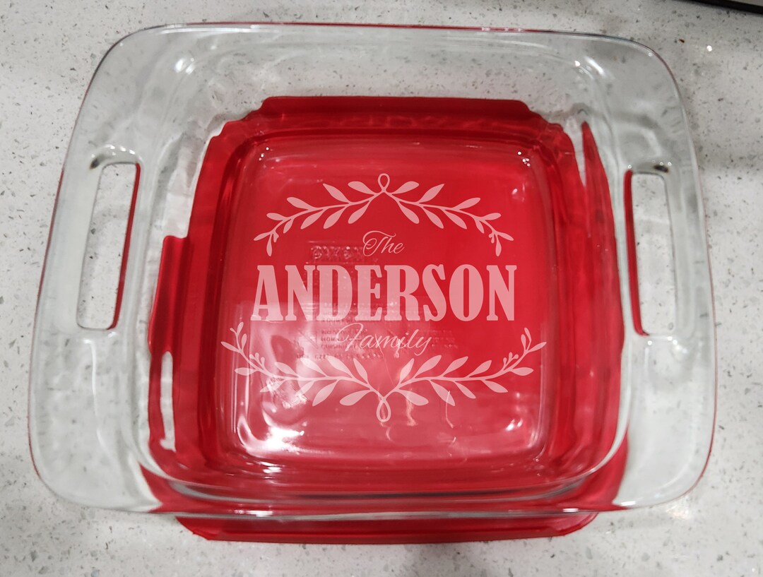 Custom Engraved 8x8 Pyrex Glass Baking Dish - Personalized 2 Quart ...