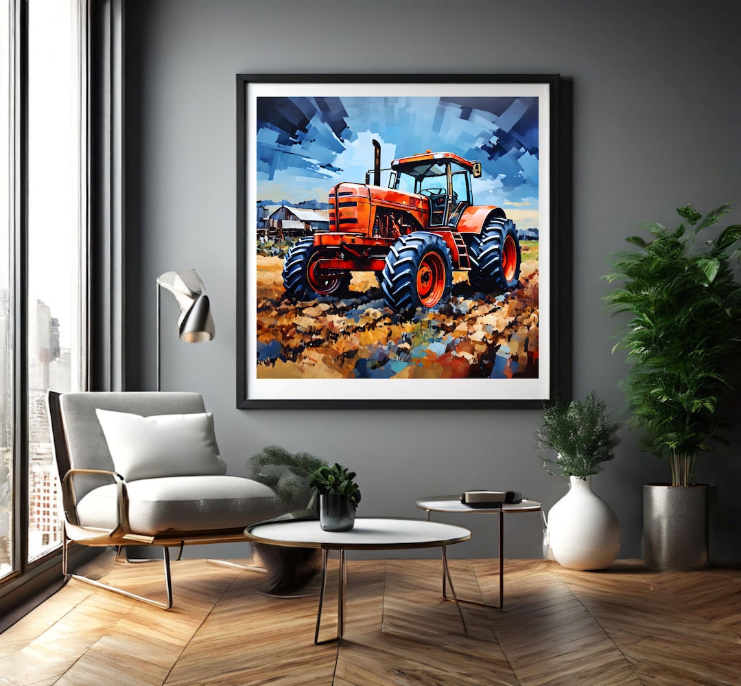 Abstract Tractor Farm Painting: Digital Download Wall Art Print for ...